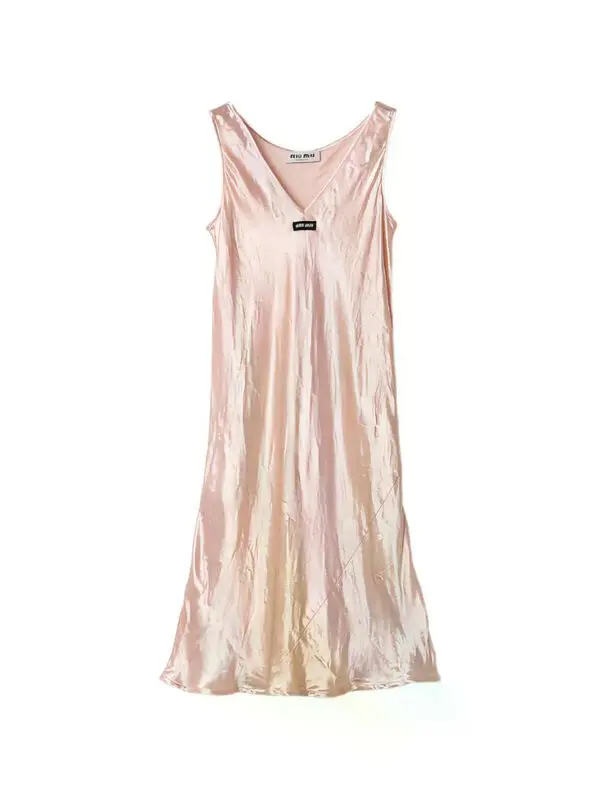 Miu Miu Logo-patch V-neck Dress