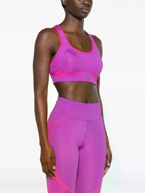 Adidas By Stella McCartney Truepace Stripe-detailing Sports Bra - Purple