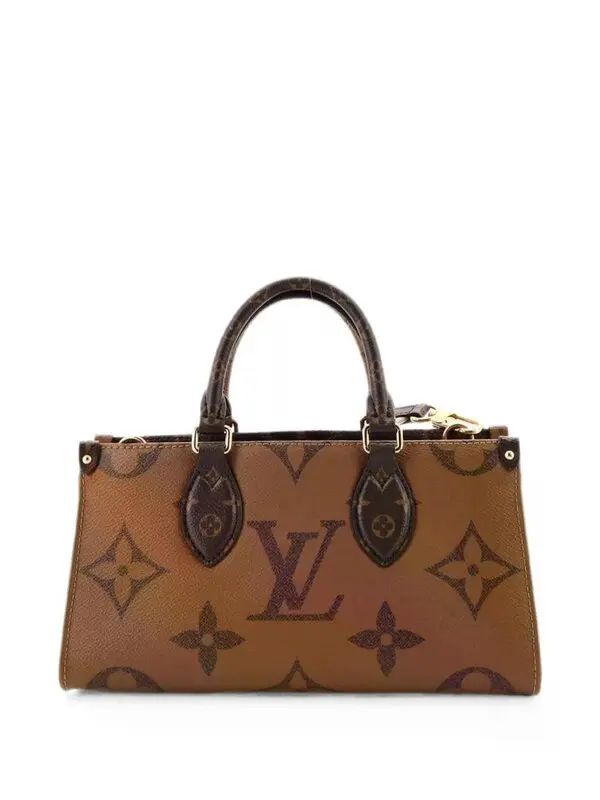 LOUIS VUITTON Onthego Tote Reverse Monogram Giant East West Shoulder Bag - Brown