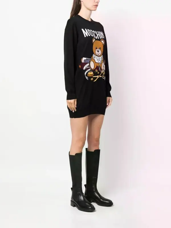 Moschino Intarsia-knit Cotton Mini Dress