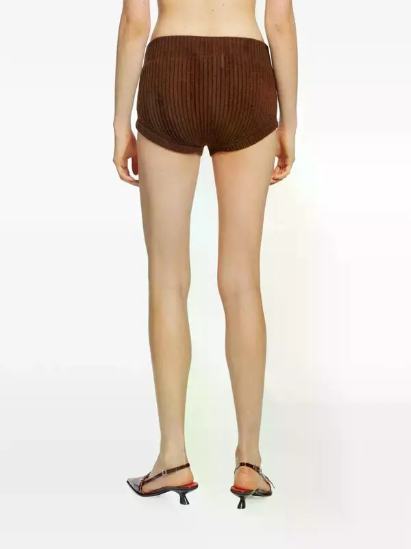 Marni Logo-embroidered Ribbed Mini Shorts