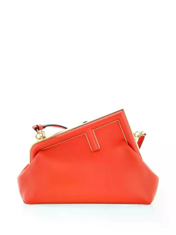 Fendi First Bag Leather Small Clutch Bag - Red