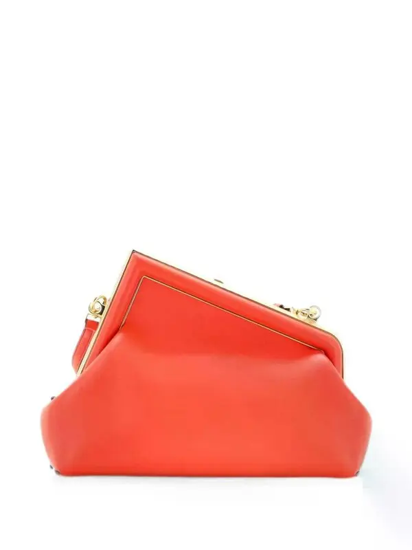 Fendi First Bag Leather Small Clutch Bag - Red