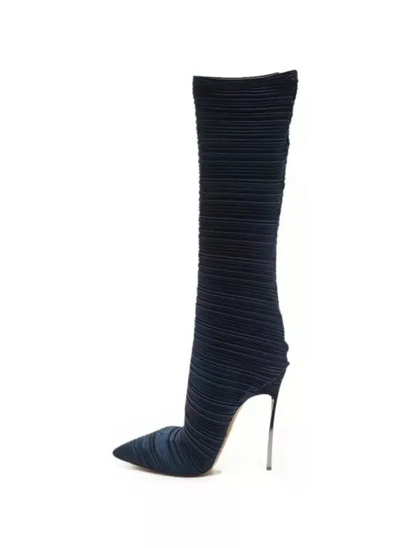 Casadei Blade Plissé Ankle Boots - Blue