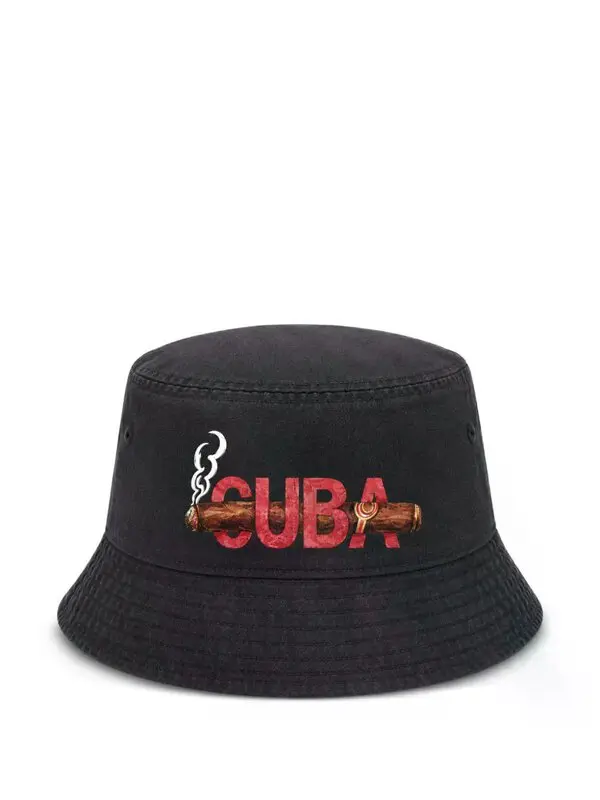 MELT Graphic-print Bucket Hat - Black