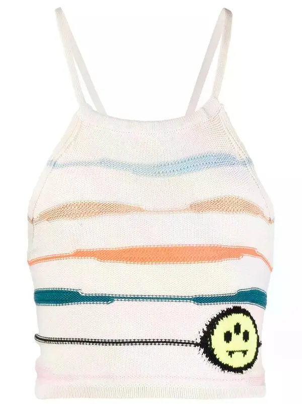 BARROW Halterneck Knitted Crop Top - Neutrals