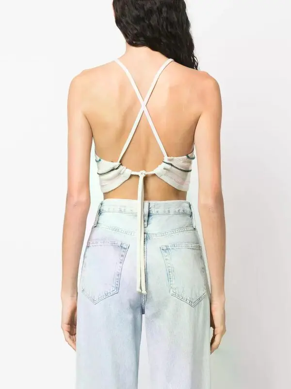BARROW Halterneck Knitted Crop Top - Neutrals