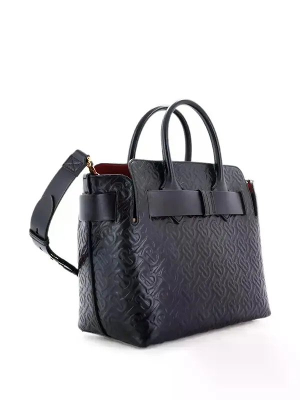 Burberry Belt Monogram Embossed Leather Small Tote Bag