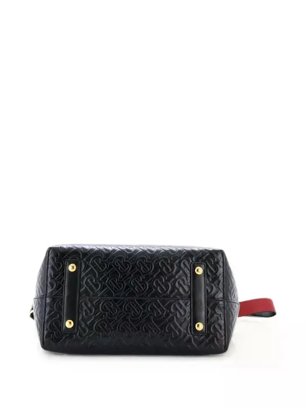 Burberry Belt Monogram Embossed Leather Small Tote Bag