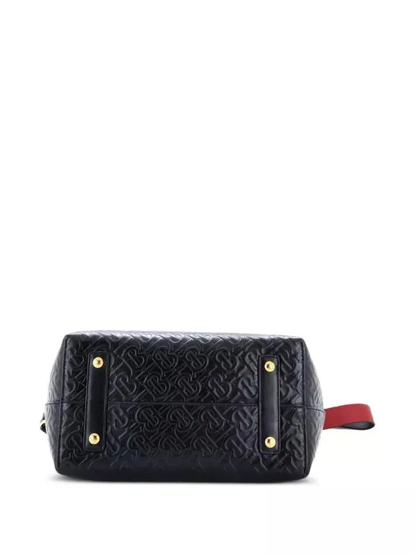 Burberry Monogram Embossed Leather Tote Bag