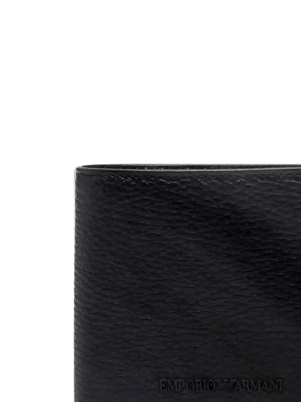 Emporio Armani Logo-debossed Grained-leather Wallet - Black