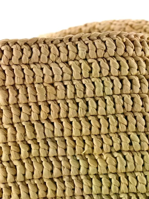 Saint Laurent Raffia Logo Tote Bag - Neutrals