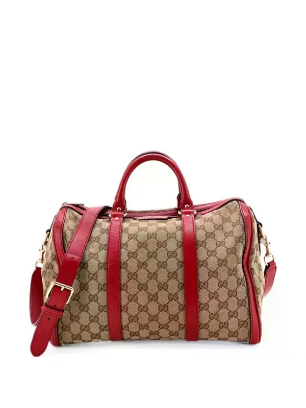 Gucci Vintage Web Boston Bag Gg Canvas Medium Satchel - Brown