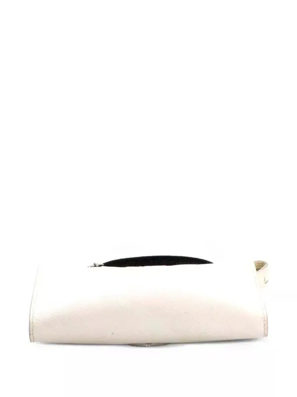 Prada Triangle Logo Zip Messenger Bag Embossed Saffiano Leather Small Crossbody Bag