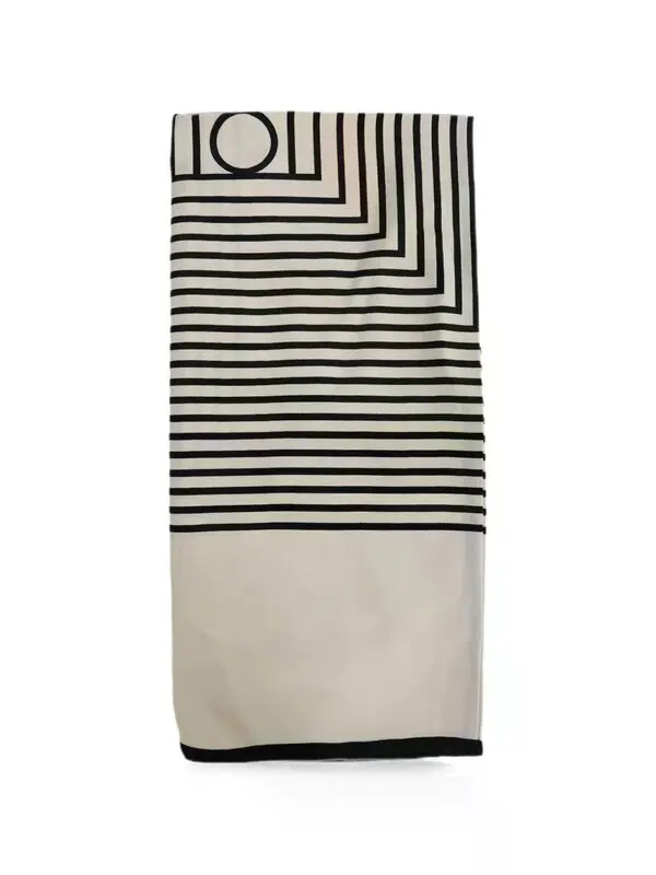 TOTEME Monogram-print Silk Scarf - Neutrals