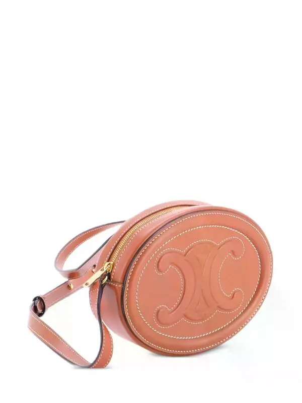 Celine Triomphe Oval Leather Crossbody Bag - Brown