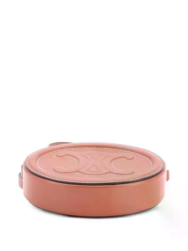 Celine Triomphe Oval Leather Crossbody Bag - Brown