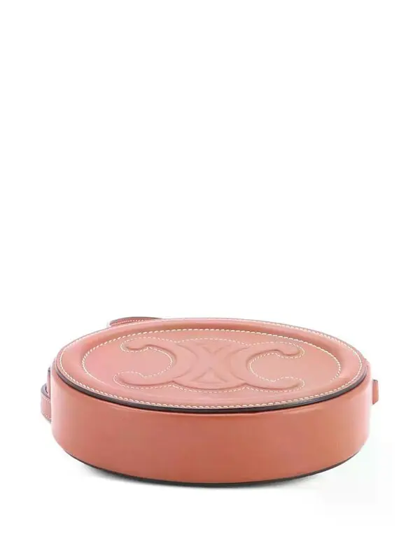 Celine Triomphe Oval Leather Crossbody Bag - Brown