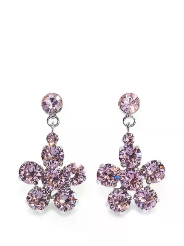 Simone Rocha Daisy Crystal-embellished Drop Earrings - Silver