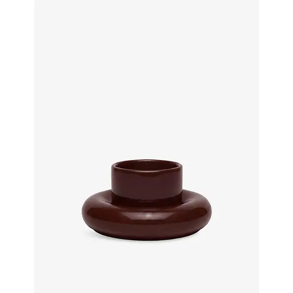 GUSTAF WESTMAN Chunky Earthenware Cup And Saucer - Dark Brown