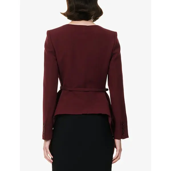 Roland Mouret Peplum Asymmetric Wool-and-silk Jacket