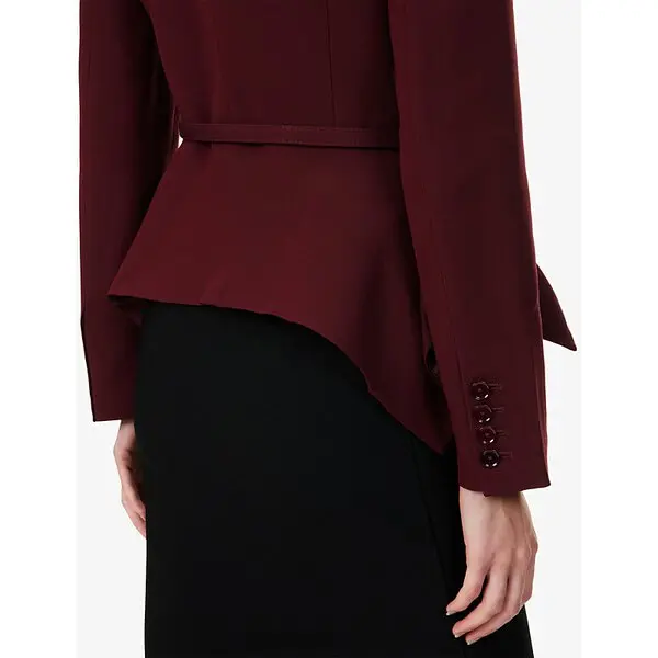 Roland Mouret Peplum Asymmetric Wool-and-silk Jacket
