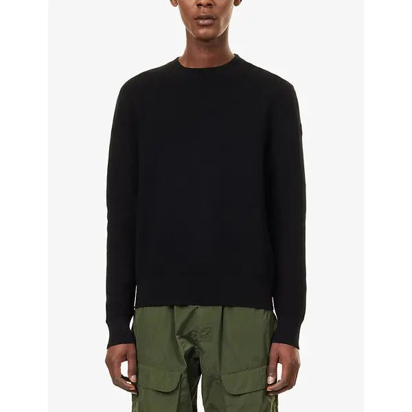 Moncler Crewneck Logo-patch Cotton Jumper