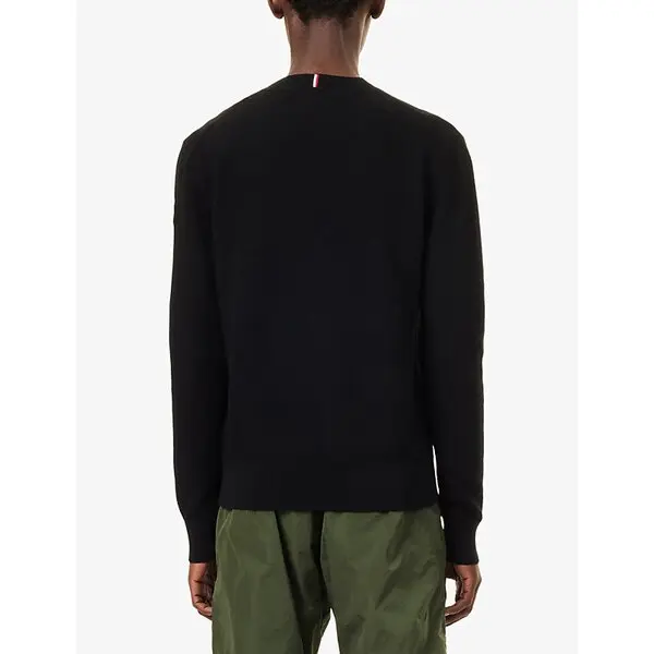 Moncler Crewneck Logo-patch Cotton Jumper