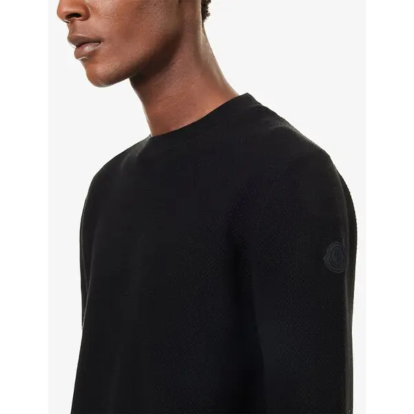 Moncler Crewneck Logo-patch Cotton Jumper