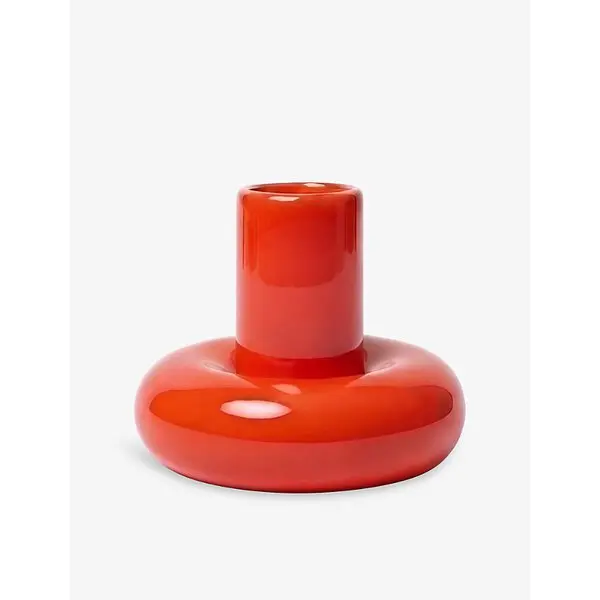 GUSTAF WESTMAN Chunky Earthenware Candle Holder - Bright Red