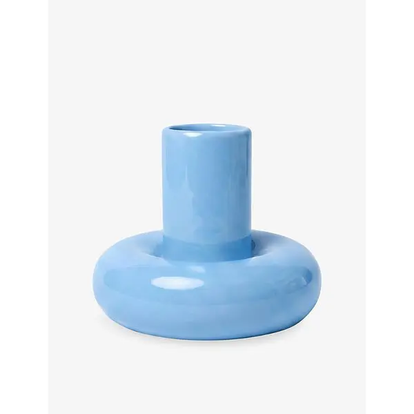 GUSTAF WESTMAN Chunky Earthenware Candle Holder - Light Blue