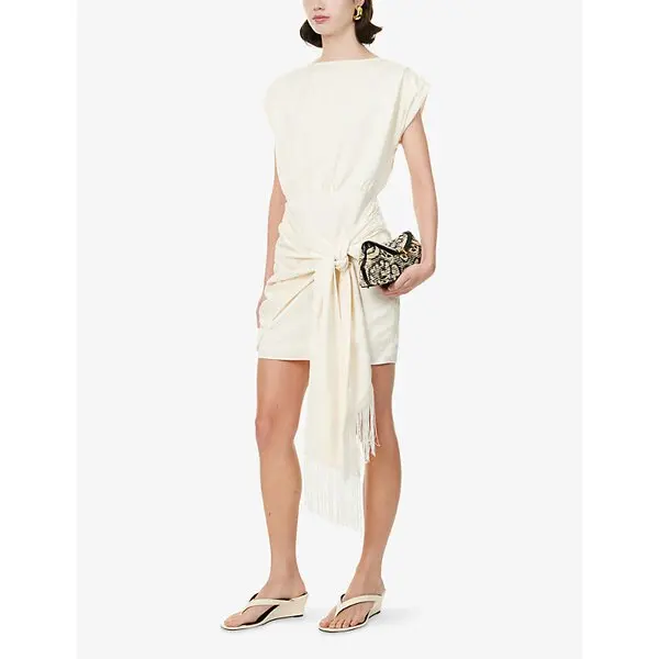 PRETTY LAVISH Hattie Jacquard Satin Mini Dress