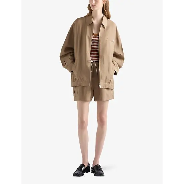 Prada Logo-patch Mohair Wool Blouson Jacket