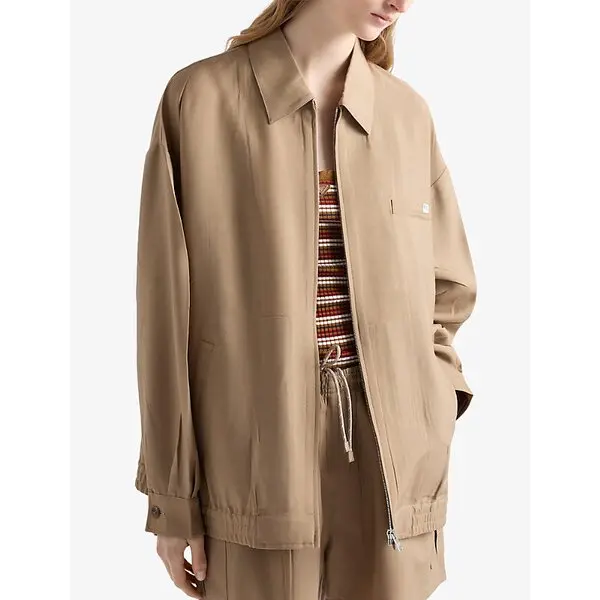 Prada Logo-patch Mohair Wool Blouson Jacket