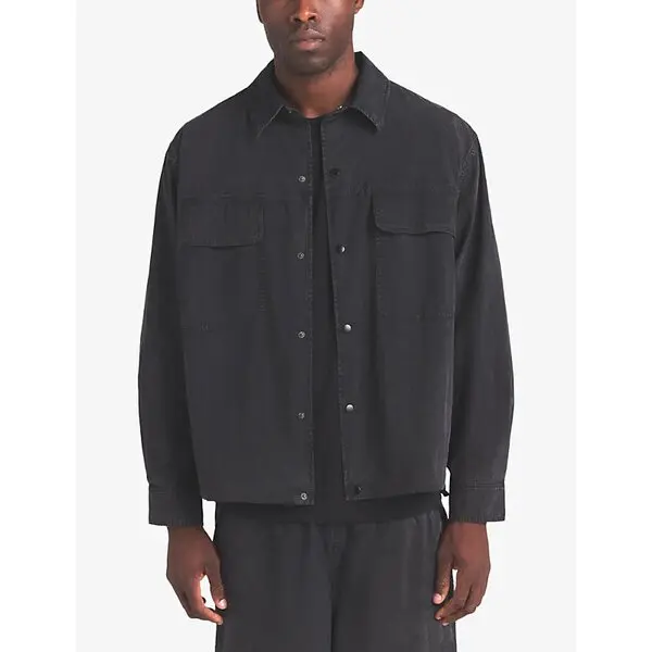 SKIMS Woven Relaxed Cotton-nylon Shirt - Onyx