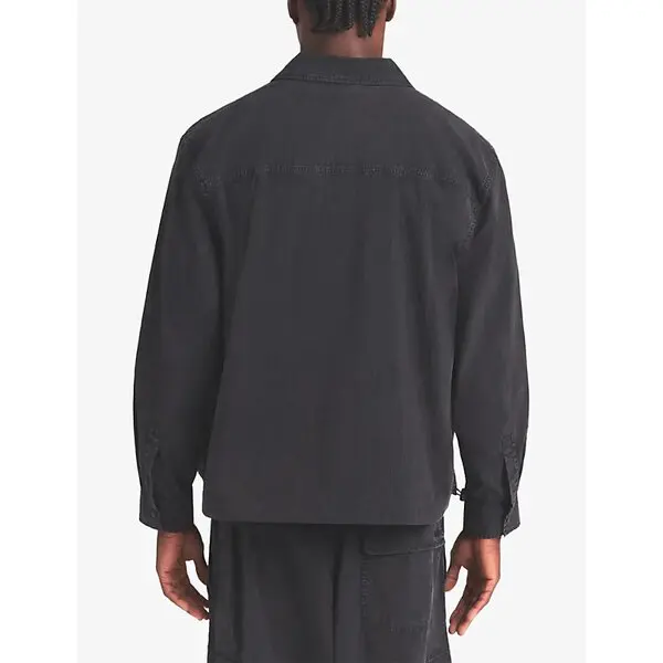 SKIMS Woven Relaxed Cotton-nylon Shirt - Onyx
