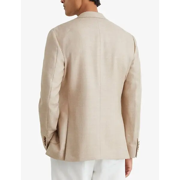 REISS Pelmet Herringbone-weave Wool-blend Blazer