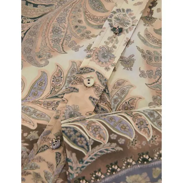REISS Katiya Paisley-print Woven Shirt - Grey Neutral