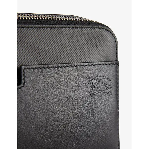Burberry Leather Cross-body Bag With Equestrian Knight Design