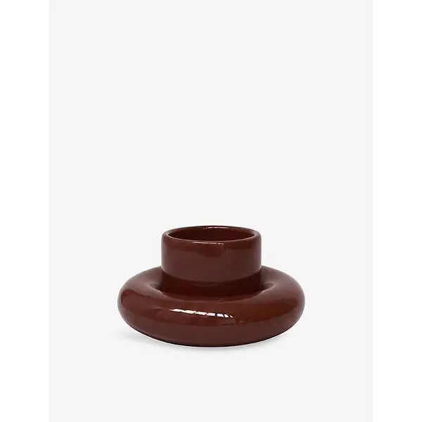GUSTAF WESTMAN Chunky Earthenware Cup And Saucer - Dark Brown