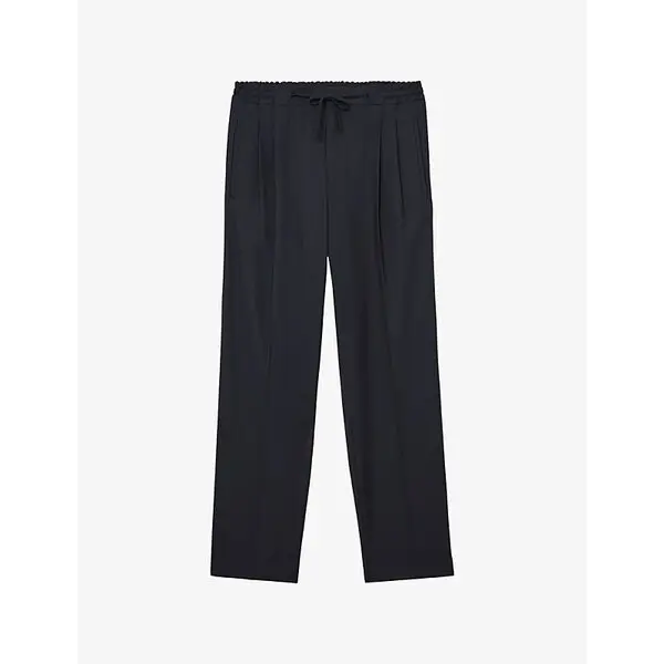 REISS Found Relaxed-fit Stretch-woven Trousers - Navy