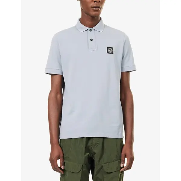 Stone Island Logo-patch Stretch-cotton Polo Shirt