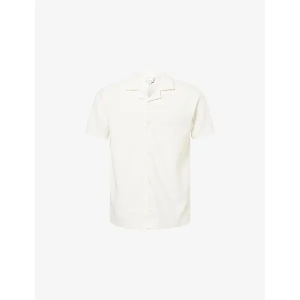 ARNE Camp-collar Ribbed Woven Shirt - Ecru