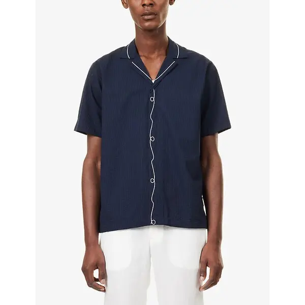 Orlebar Brown Maitan Embroidered Cotton Shirt