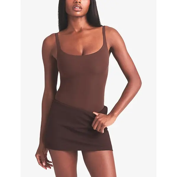 SKIMS Fits Everybody Square-neck Bodysuit - Cocoa