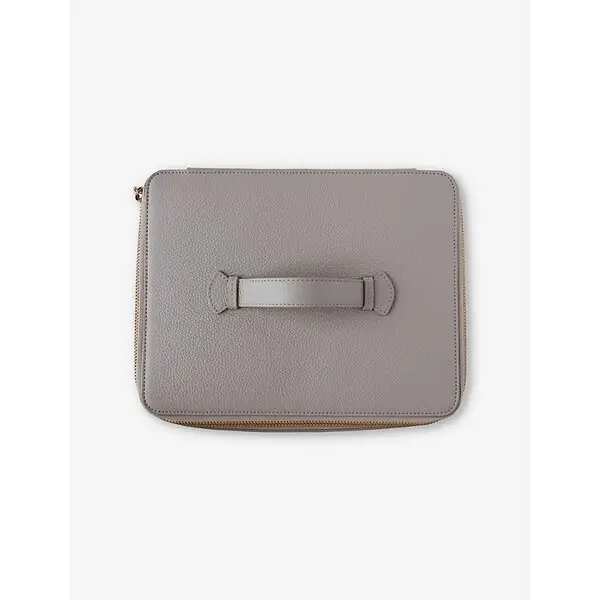 Monica Vinader Logo-embossed Extra Large Leather Jewellery Box - Grey
