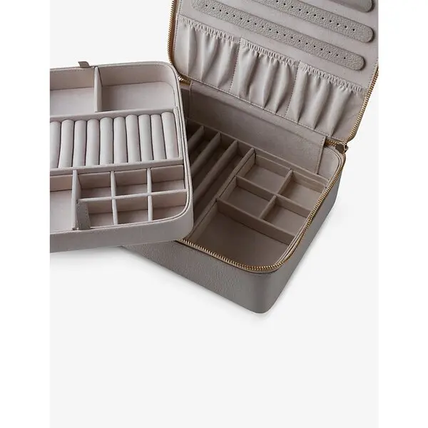 Monica Vinader Logo-embossed Extra Large Leather Jewellery Box