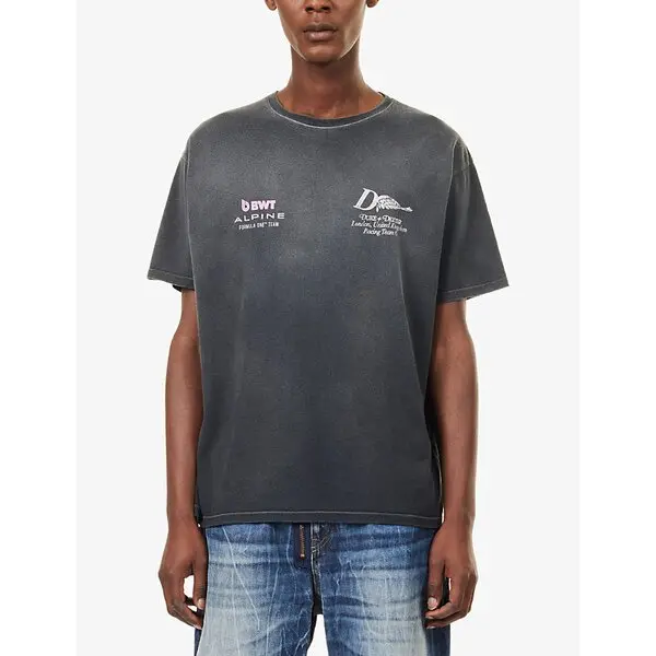 DUKE + DEXTER Alpine Formula One Logo Cotton T-shirt