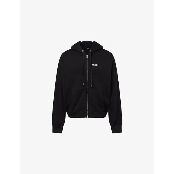 Amiri Relaxed-fit Logo-print Cotton Hoodie - Black