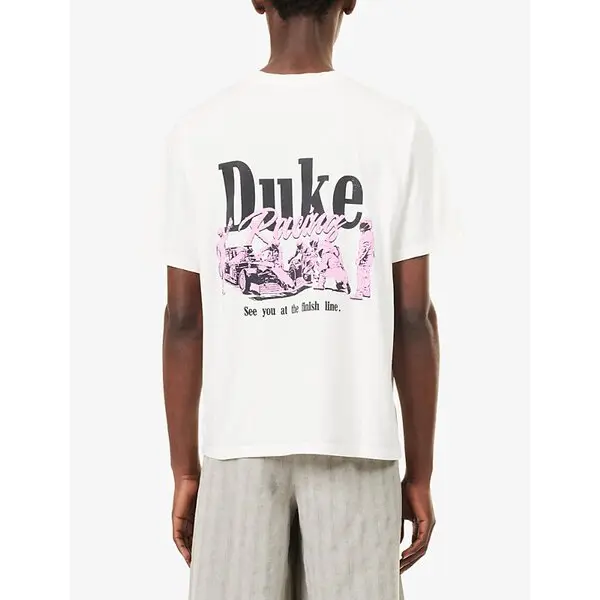 DUKE + DEXTER Alpine Formula One Logo Cotton T-shirt - White
